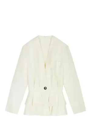 JNBY Collarless Tiered-hem Blazer - Neutrals