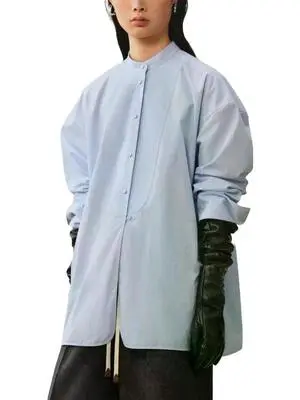 LESS Striped Oversized Shirt - Blue