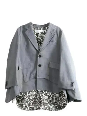 COMME DES GARÇONS TAO Layered-effect Notched-lapel Blazer - Grey