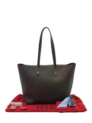 Carolina Herrera Monogram Leather Tote Bag - Brown