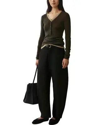LESS Layered-effect Button-placket Sweater