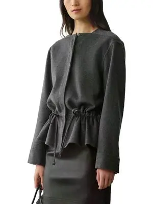 LESS Cropped Drawstring Jacket - Grey