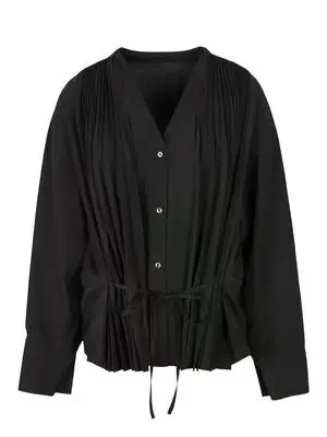 LESS Pleated Dolman-sleeve Shirt - Black