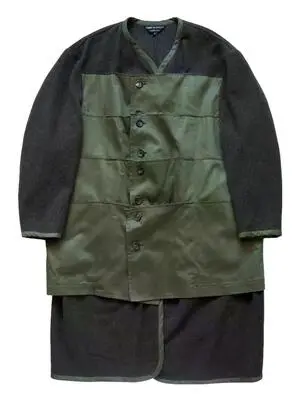 Comme Des Garçons Patched Collarless Coat - Black