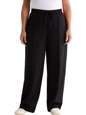 Caslon Ponte Pull-on Wide Leg Pants - Black