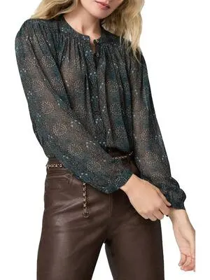 Paige Suri Floral Silk Button-up Shirt - Dark Blue Multi