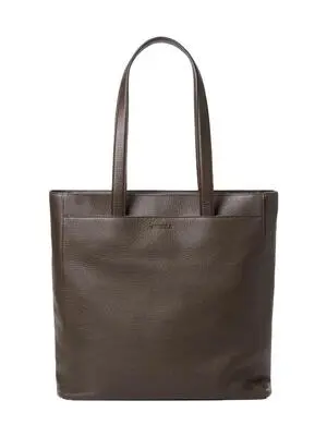 Shinola Canfield North-south Pebbled Leather Tote - Espresso