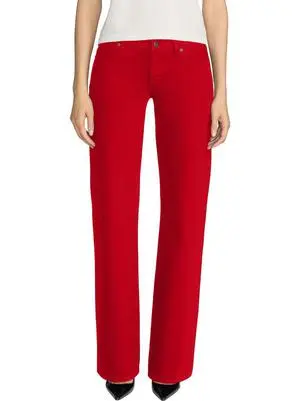 FRAME The Corduroy Gray Low Rise Straight Leg Jeans - Lipstick