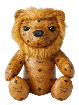 Mcm Lion Doll In Visetos - Cognac