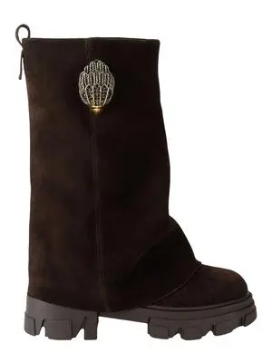 Kurt Geiger Suede Stomp Foldover Boots 50 - Brown