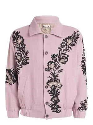KARTIK RESEARCH Wool Embroidered Almora Jacket - Pink