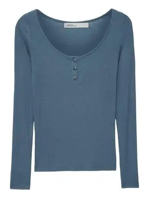 ALLSAINTS Jules Henley T-shirt Blue