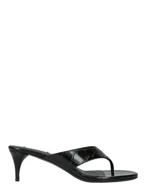 Alaïa Croc-embossed Leather Infra Thong Mules 55 - Black