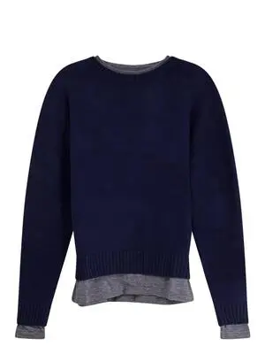 TONYWACK Layered Wool And Cashmere Sweater - Blue