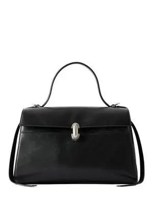 Savette Soft Symmetry Leather Top Handle Bag - Black