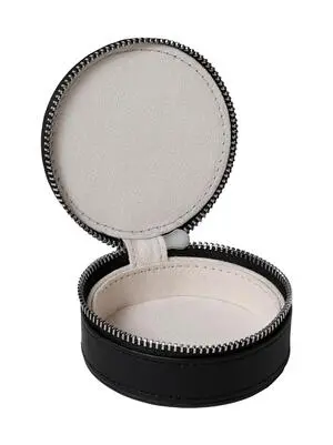 Jewlr Engravable Round Jewelry Travel Case In Black - Silver