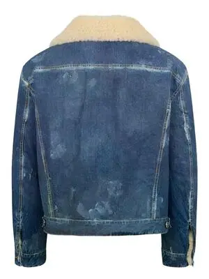 DSQUARED2 Frosted Shearling-collar Denim Jacket