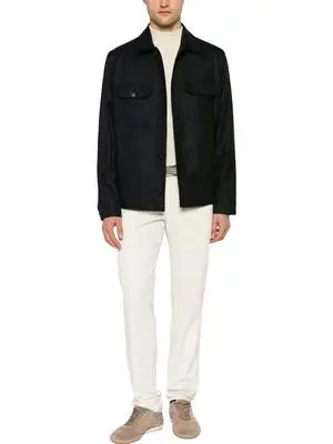 Corneliani Button-fastening Wool Jacket - Blue