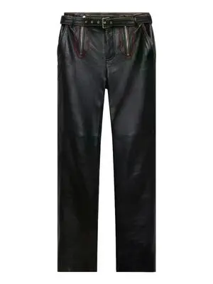 MARNI Embroidered Panelled Leather Trousers