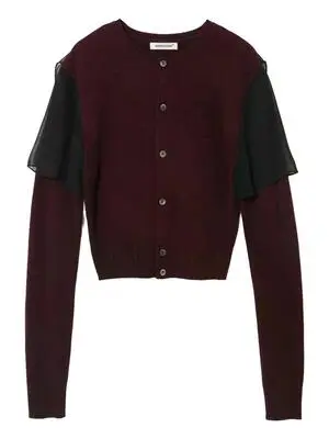 Undercover Sheer-panel Button-up Cardigan - Red