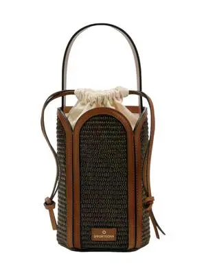 LA PORTEGNA Mini Barbara Woven Bucket Bag
