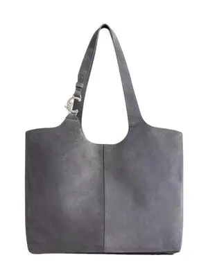 COCCINELLE Large C-easy Suede Tote Bag - Grey