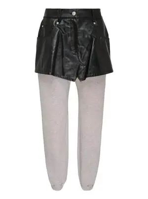 PUSHBUTTON Mini-skirt-layered Track Pants