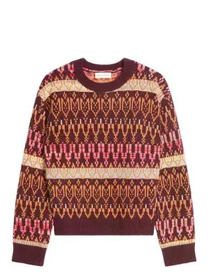 Dries Van Noten Jacquard Wool Sweater Red