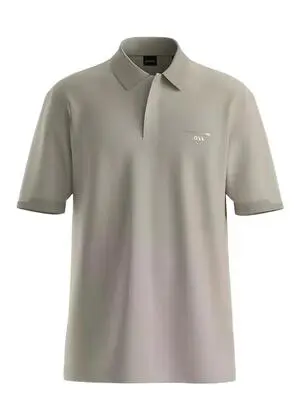 BOSS Logo-print Short-sleeve Polo Shirt - Neutrals