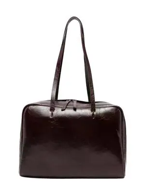 ALYSI Bowling Patent-finish Tote Bag Red