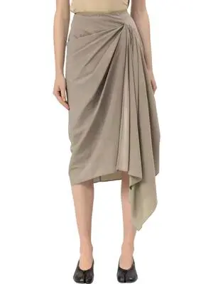 ENTIRE STUDIOS Fleur Asymmetrical Draped Skirt - Neutrals