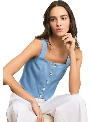 Veronica Beard Spensley Denim Vest - Bayside