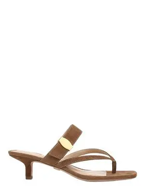 Veronica Beard Salva Dash Kitten-heel Sandal Chestnut