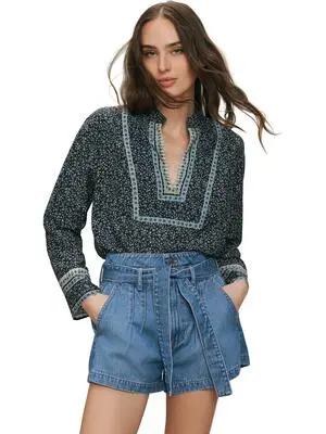 Veronica Beard Cyra Tunic Top - Navy Multi