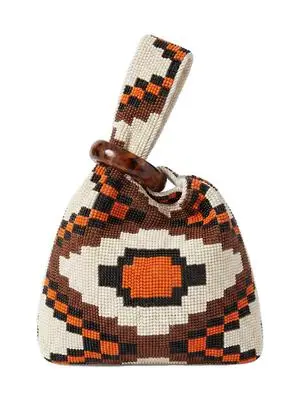 Veronica Beard Beaded Swing Clutch - Orange Multi