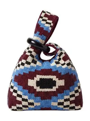 Veronica Beard Beaded Swing Clutch - Wine Multi