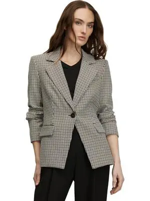 Veronica Beard Healy Houndstooth Dickey Jacket - Navy Multi