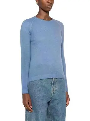 BASE MILANO Crew-neck Raglan-sleeve Sweater - Blue