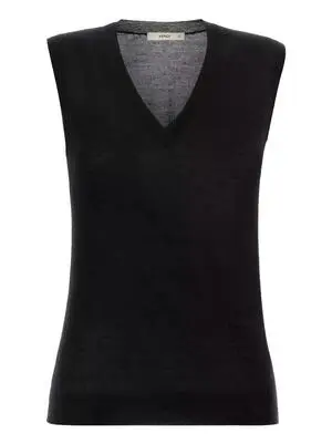 Fendi V-neck Cashmere Top - Black