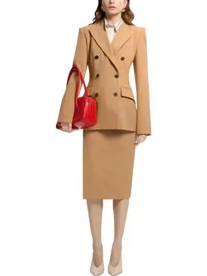Elie Saab Double-breasted Peak-lapels Blazer - Neutrals