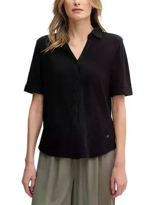 MOS MOSH Short-sleeve Button-up Shirt - Black