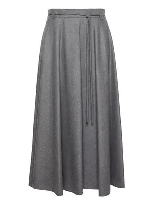 Max Mara Flared Cashmere Foule Skirt - Medium Grey