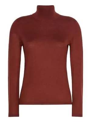 Max Mara Cashmere Yarn Polo-neck Sweater - Rust