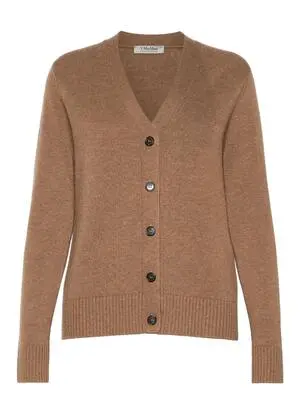 Max Mara Mannish Wool Yarn Cardigan - Camel