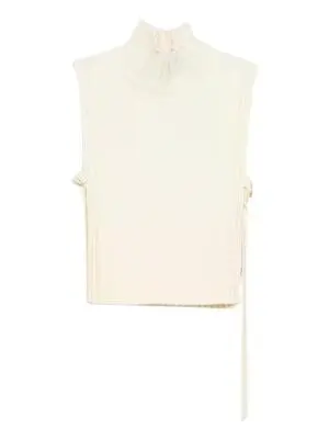 Soeur High-neck Side-tie Sweater - Neutrals