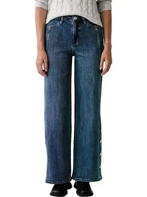 DKNY Button-detail Wide-leg Jeans