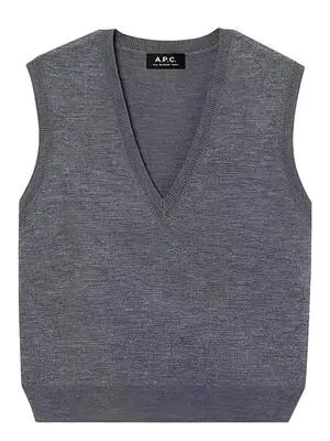 A.p.c. V-neck Knitted Vest - Grey