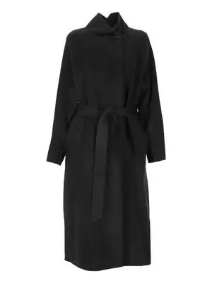 ECOALF Belted Funnel-neck Coat