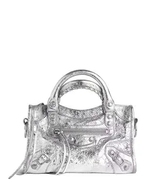 Balenciaga Mini City Shoulder Bag Silver