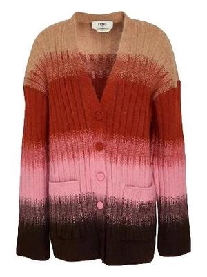 Fendi Cardigan Size Mohair Wool, Wool, Polyamide, Cashmere, Elastane - Camel